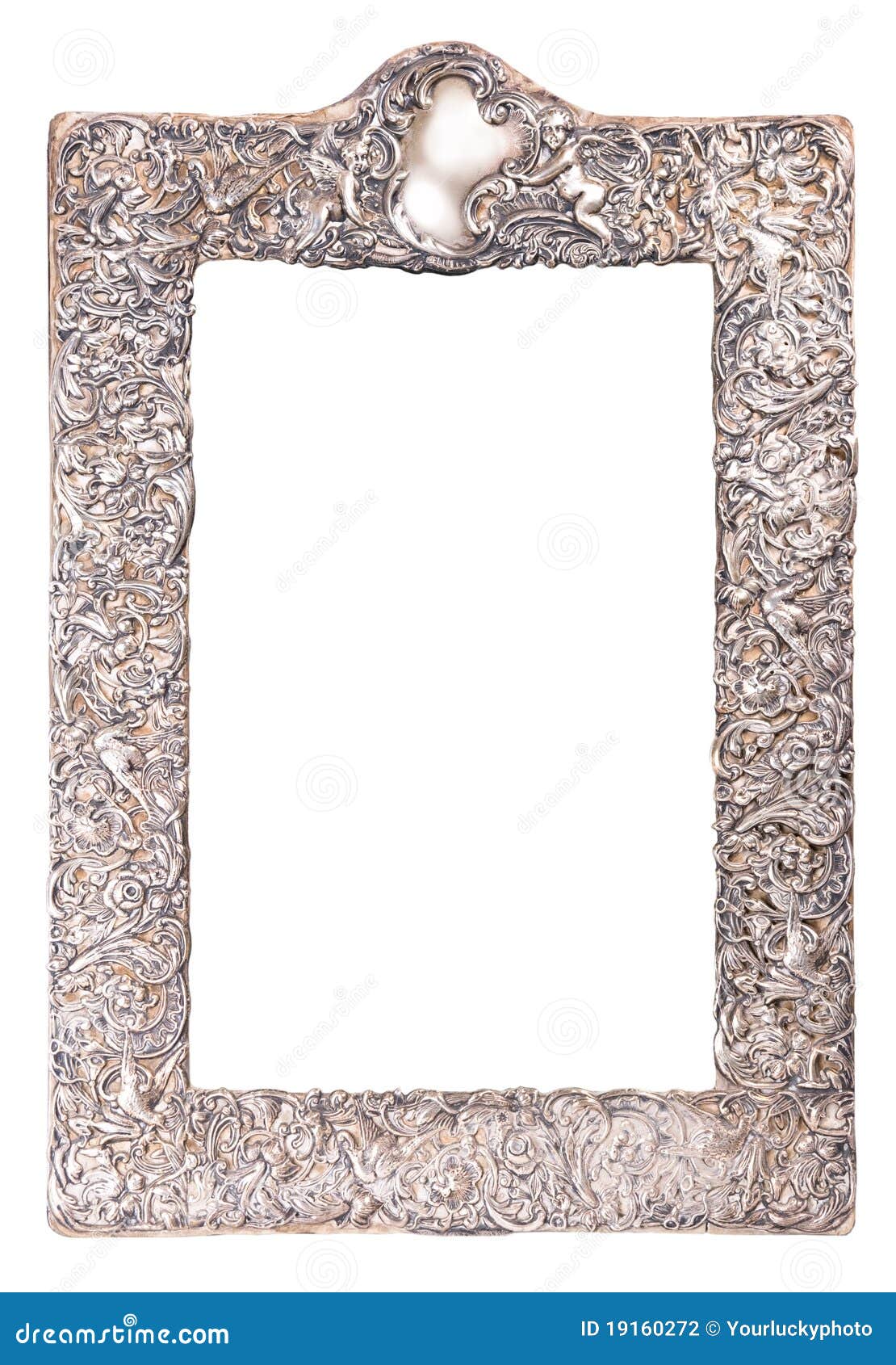 Old silver frame stock photo. Image of metallic, decoration - 19160272