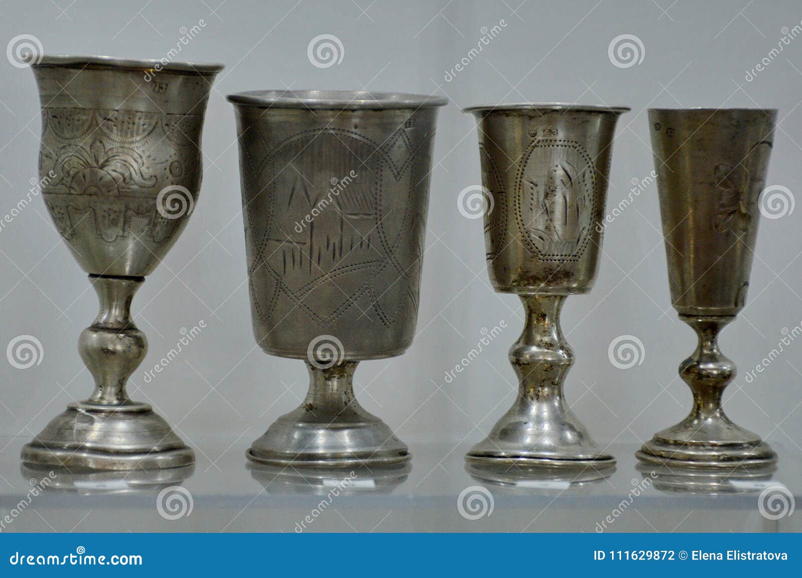 Old Silver Goblets from a Castle in Belarus Stock Photo - Image of ...