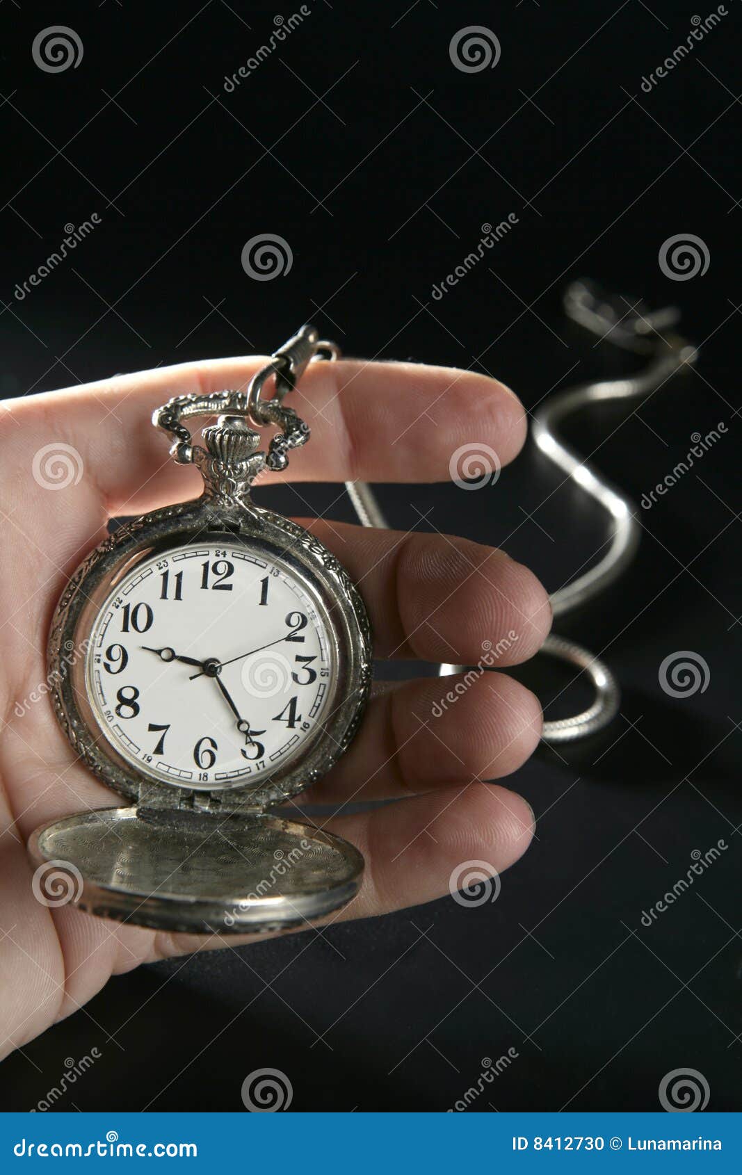 Old Silver Pocket Watch Clock On Human Hand Stock Photo - Image: 8412730