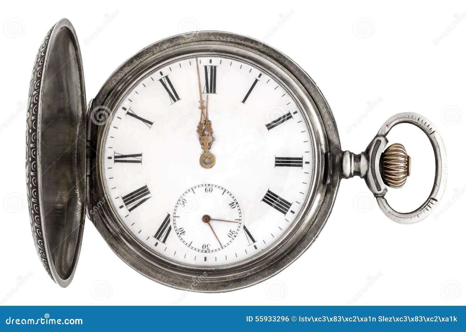 Old silver pocket watch stock photo. Image of clock, watch - 55933296