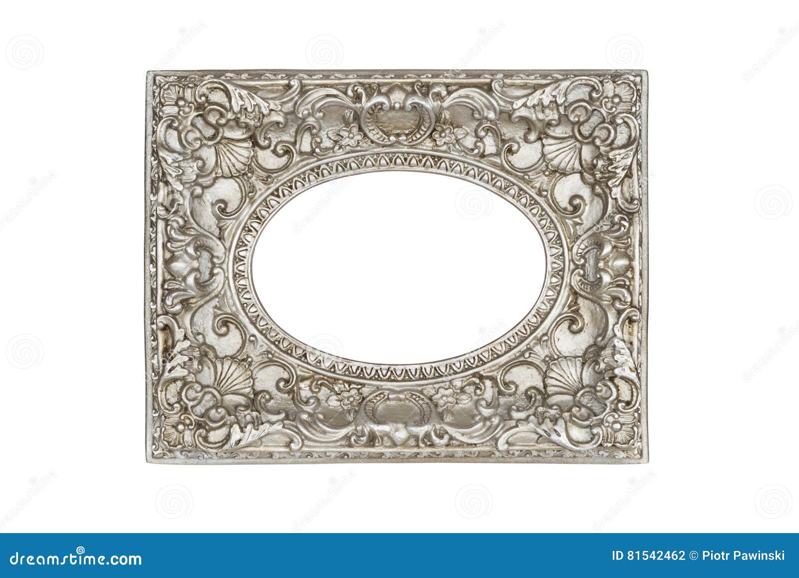 Old Silver Round Picture Frame Stock Photo - Image of edge, aged: 81542462