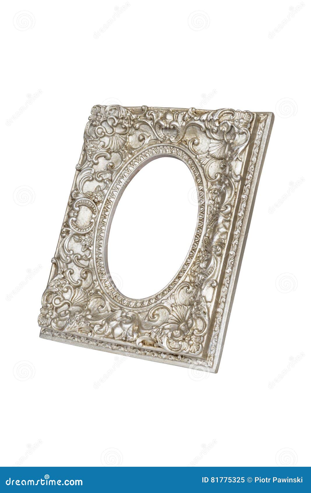 Old Silver Round Picture Frame Stock Image - Image of ornamentation ...