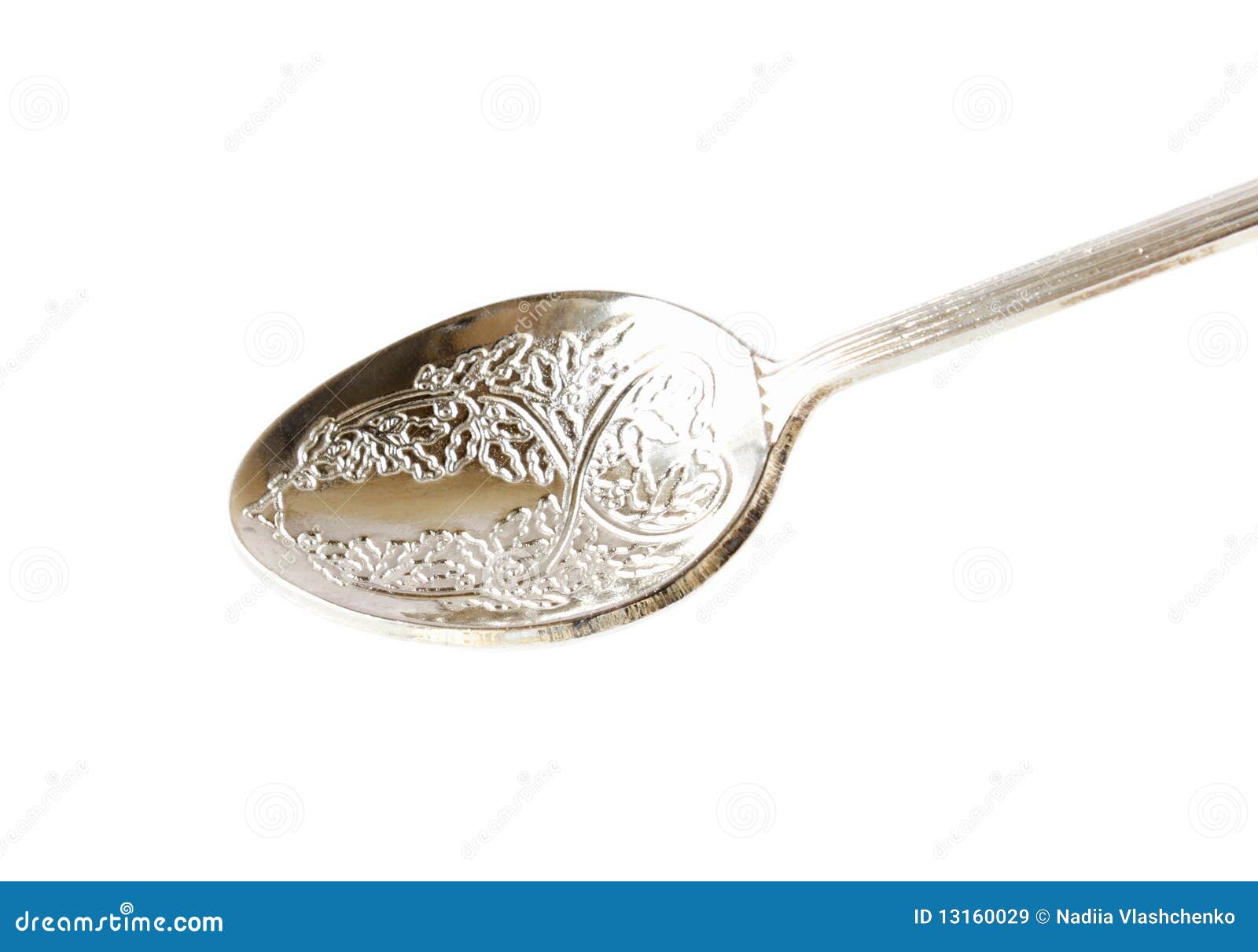 Old silver spoon stock image. Image of household, kitchen - 13160029