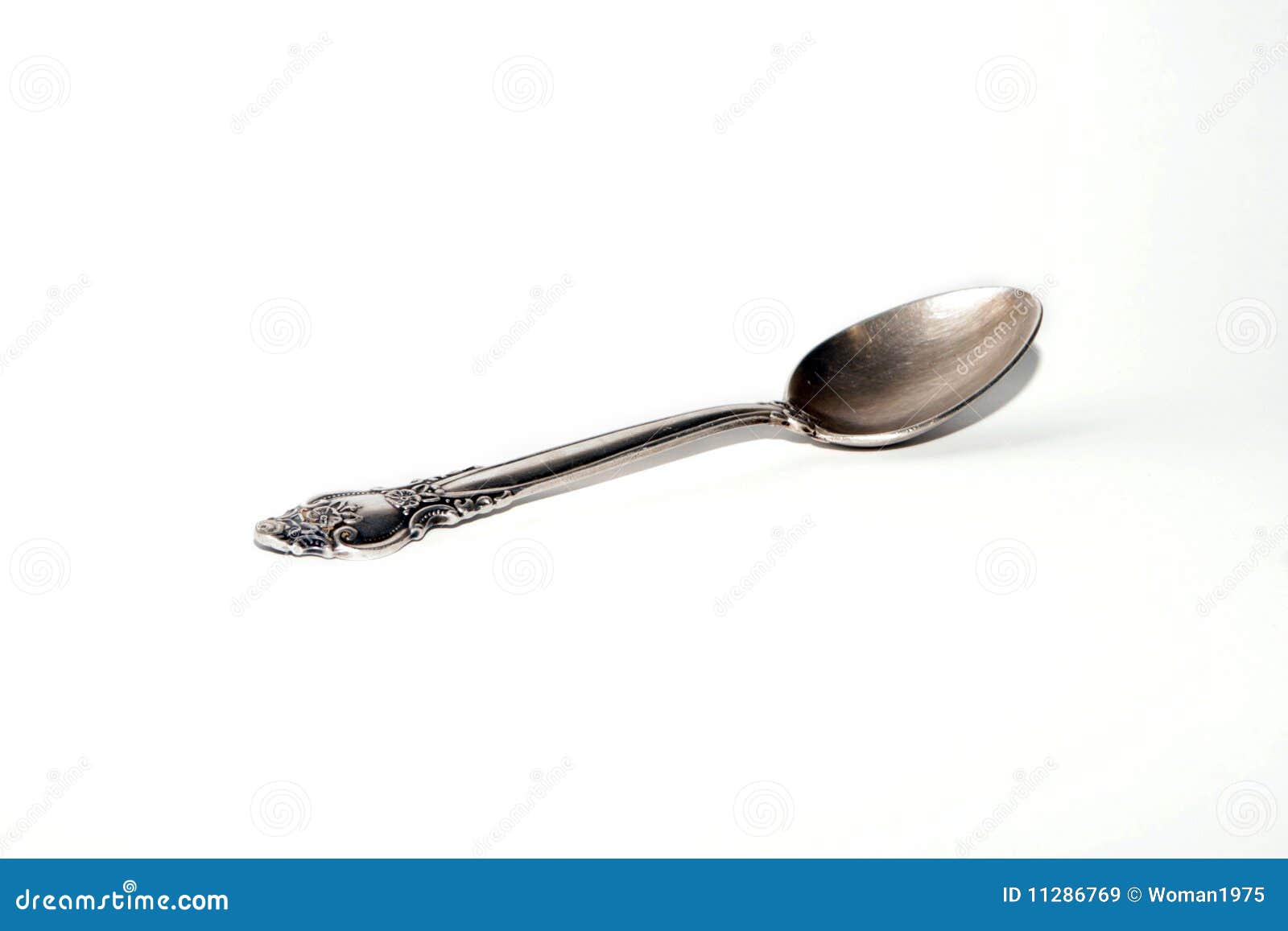 Old silver teaspoon stock image. Image of single, chrome - 11286769