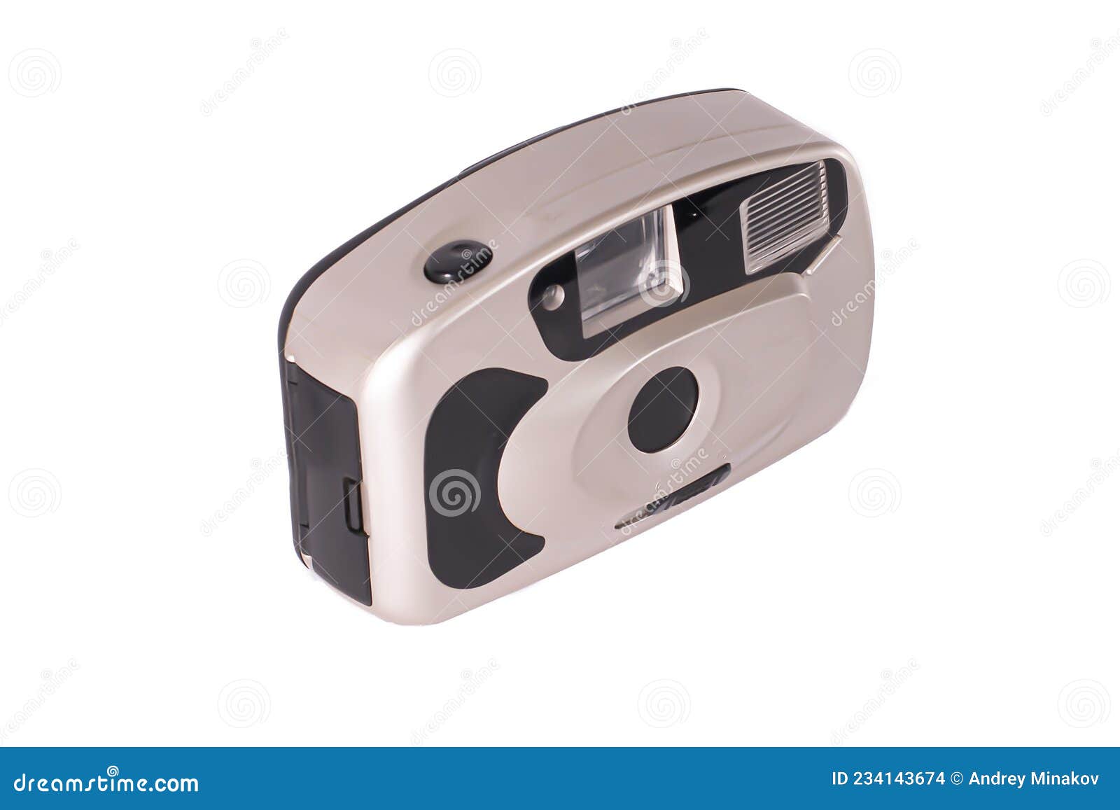 Old Simple Film Compact Camera Isolated Stock Photo - Image of easy ...