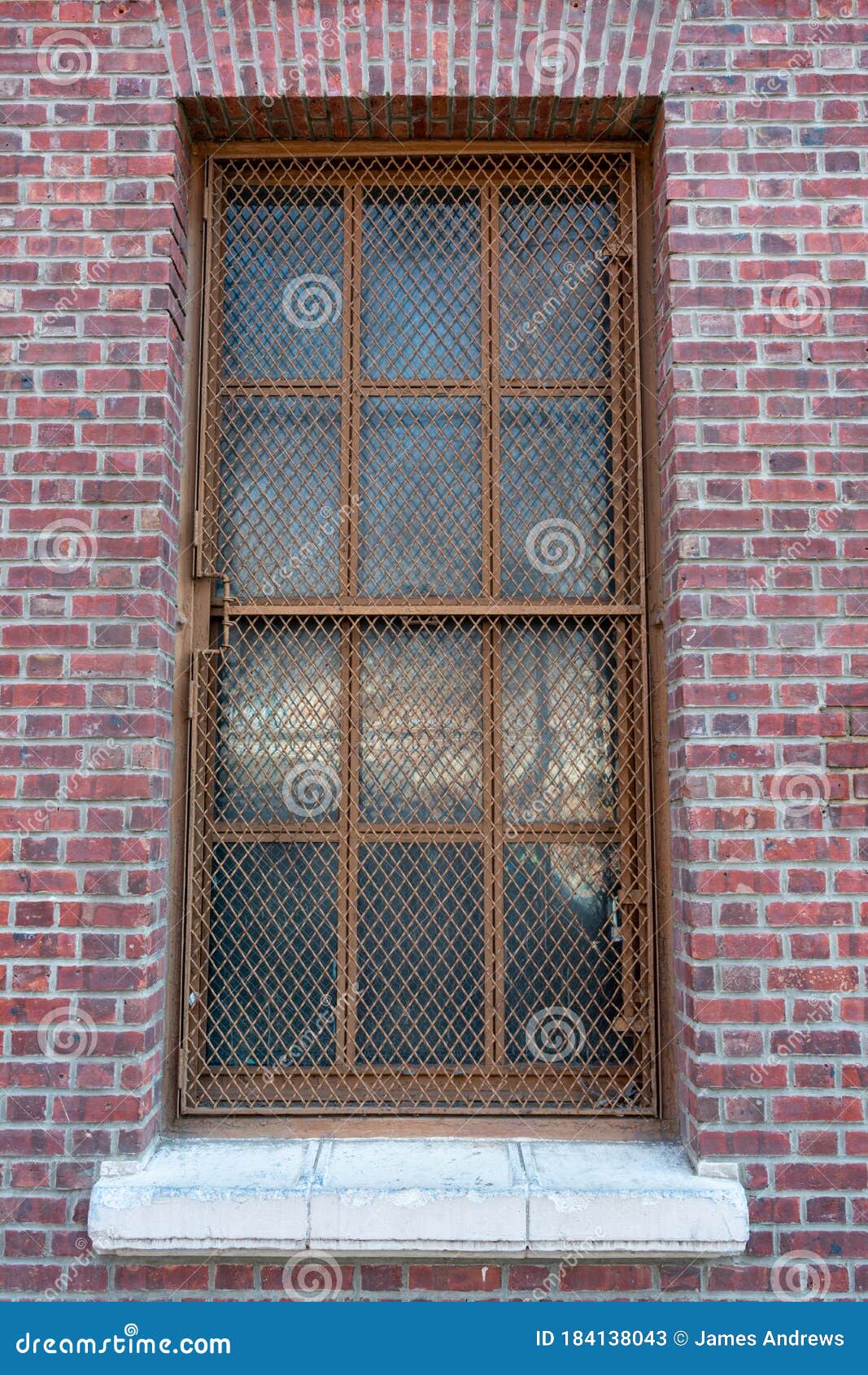 Old Simple Industrial Window on a Red Brick Building Stock Image ...