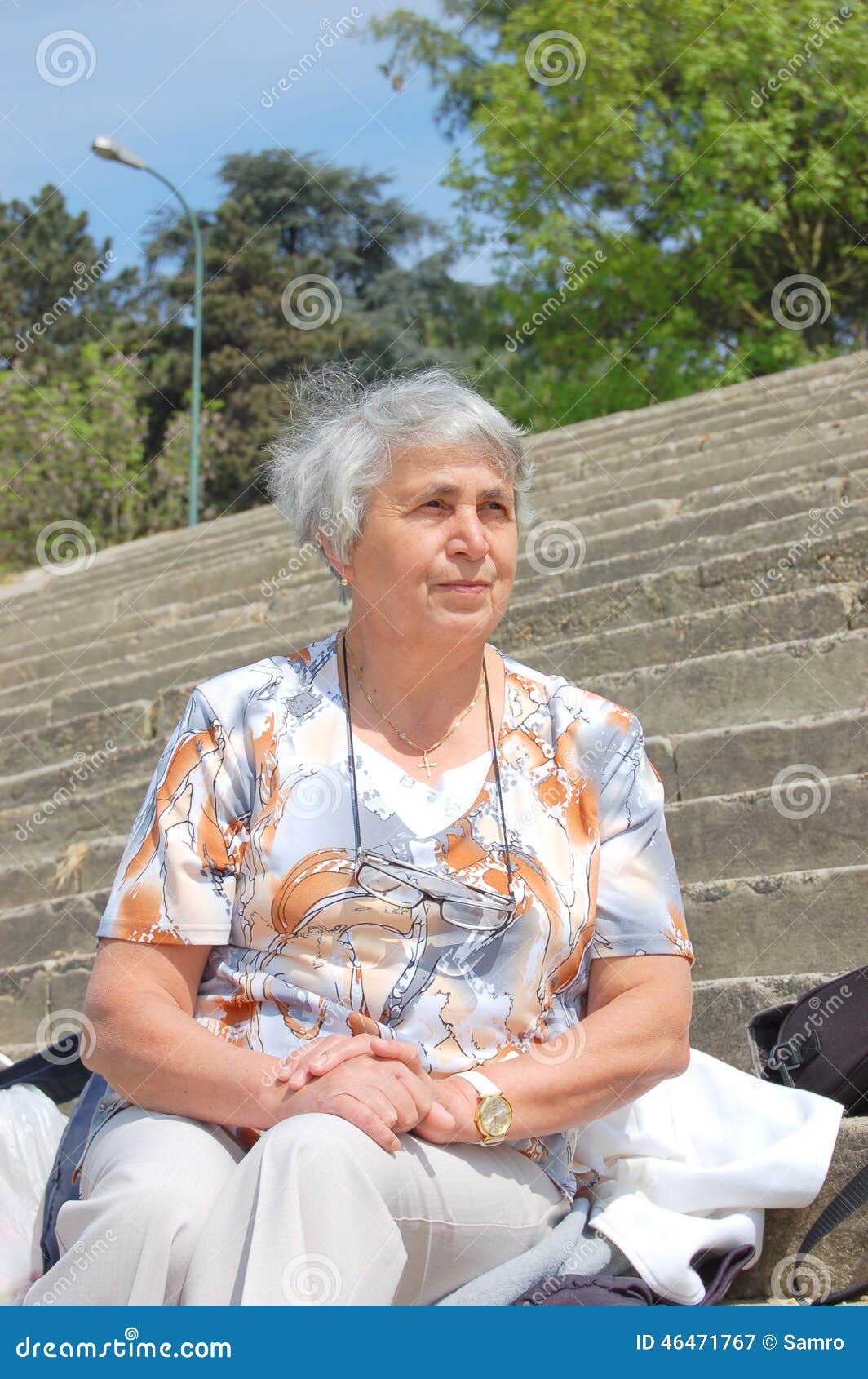Old,simple lady stock image. Image of hair, alone, stairs - 46471767
