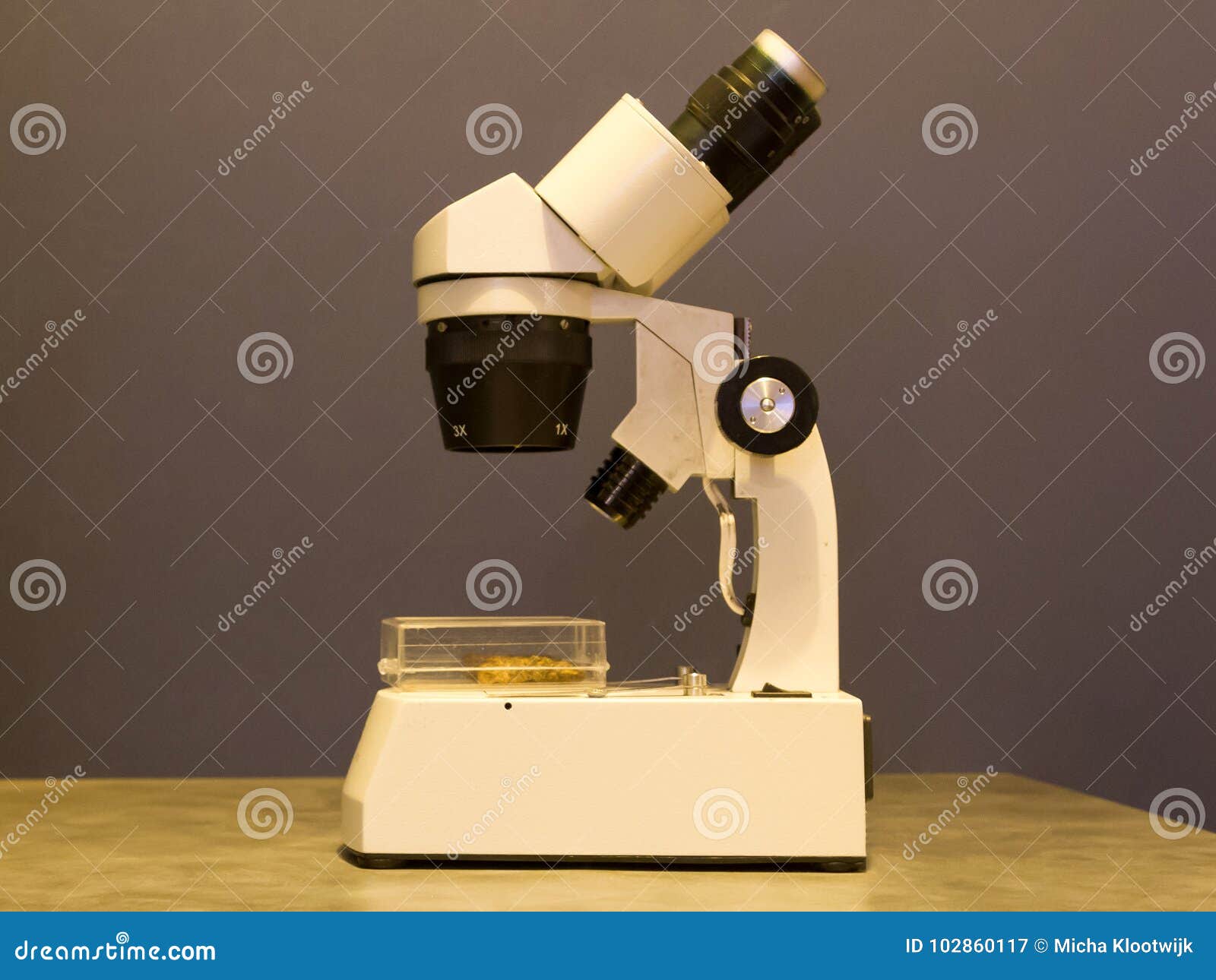 Old simple microscope stock image. Image of retro, biology - 102860117