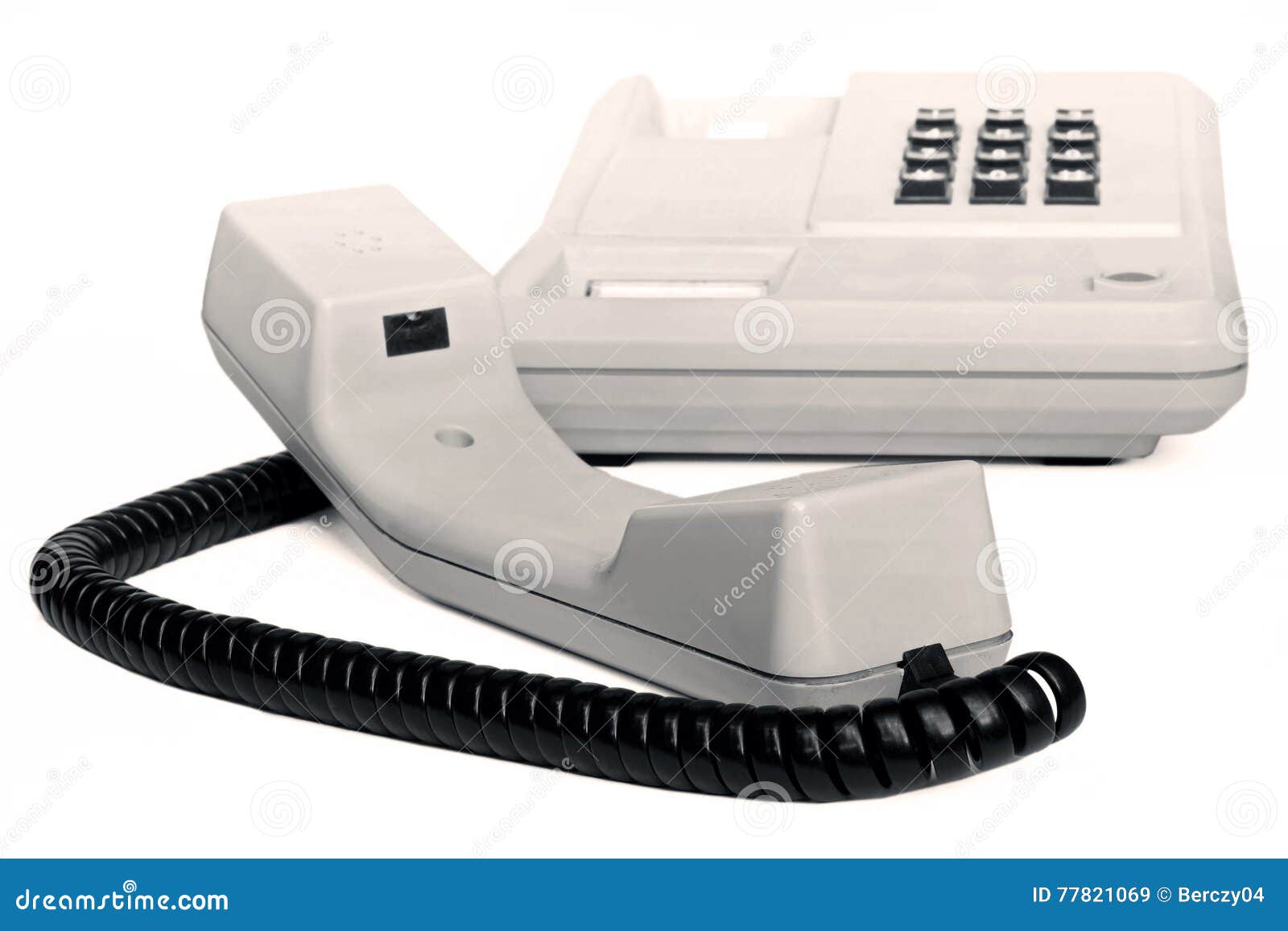 Old Simple Office Desk Phone Sepia Stock Image - Image of closeup, call ...