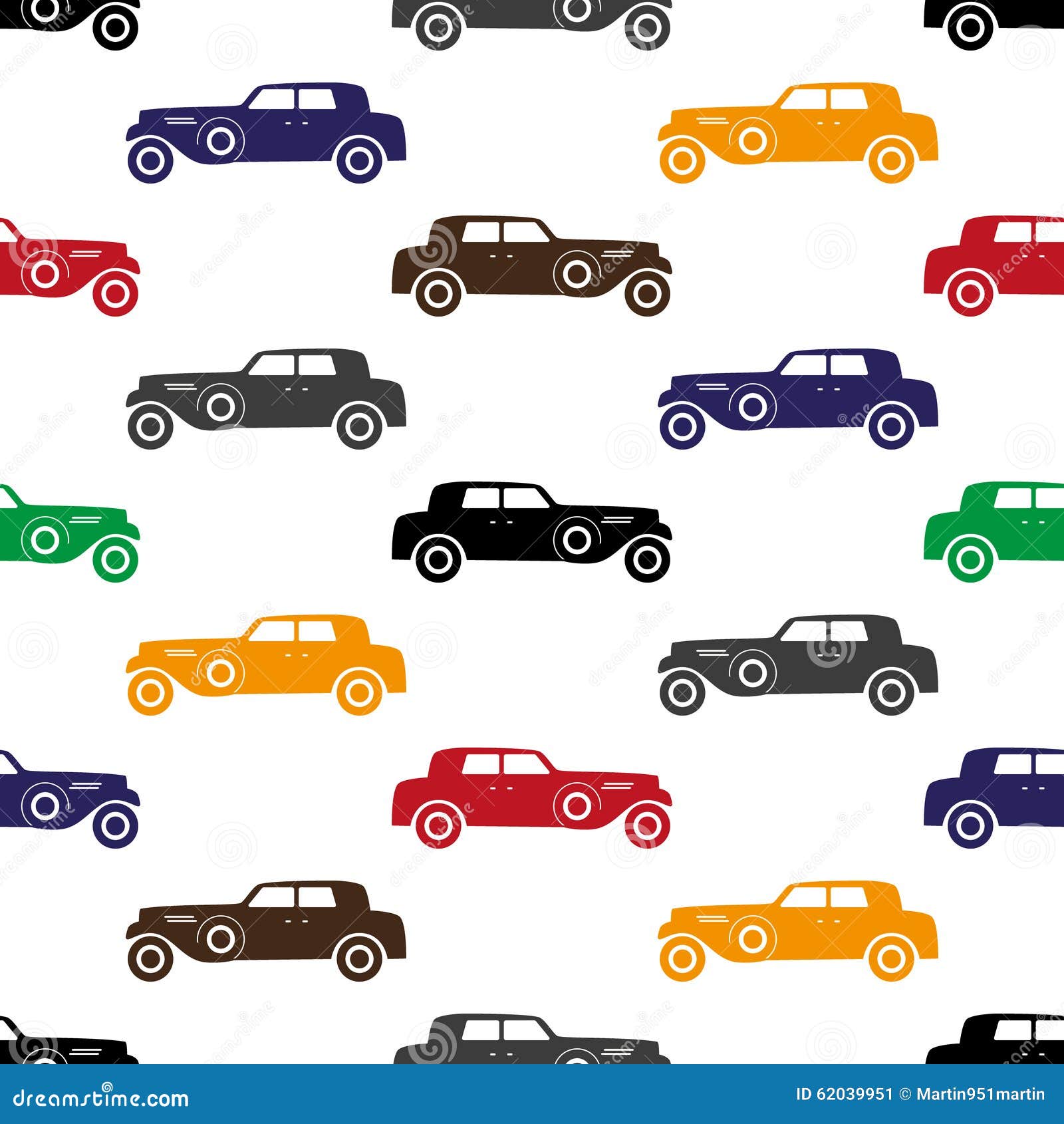 Old Simple Various Color Car Seamless Pattern Eps10 Stock Vector ...
