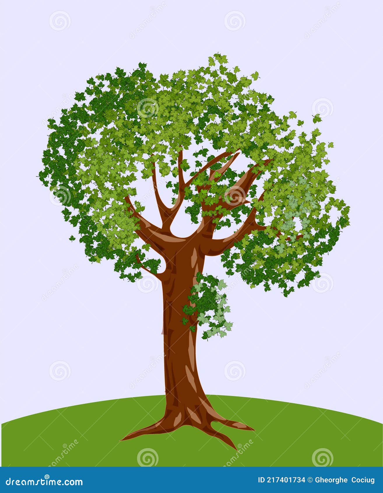 Old single tree. stock vector. Illustration of design - 217401734