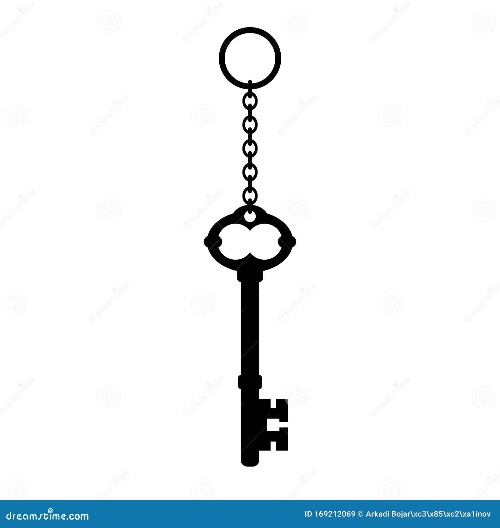 Old skeleton key icon stock vector. Illustration of flat - 169212069