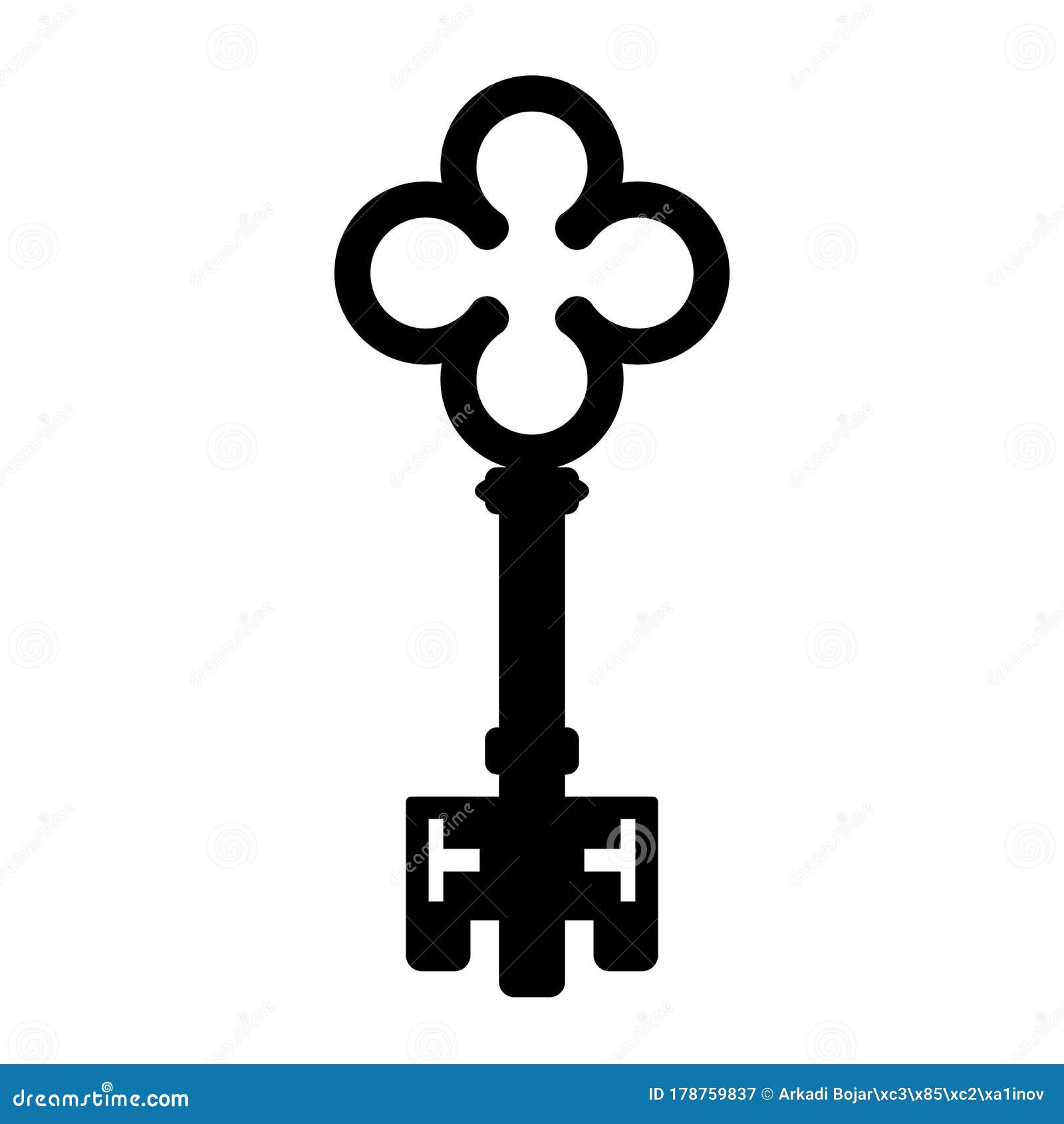 Old Skeleton Key Vector Icon Stock Vector - Illustration of beautiful ...