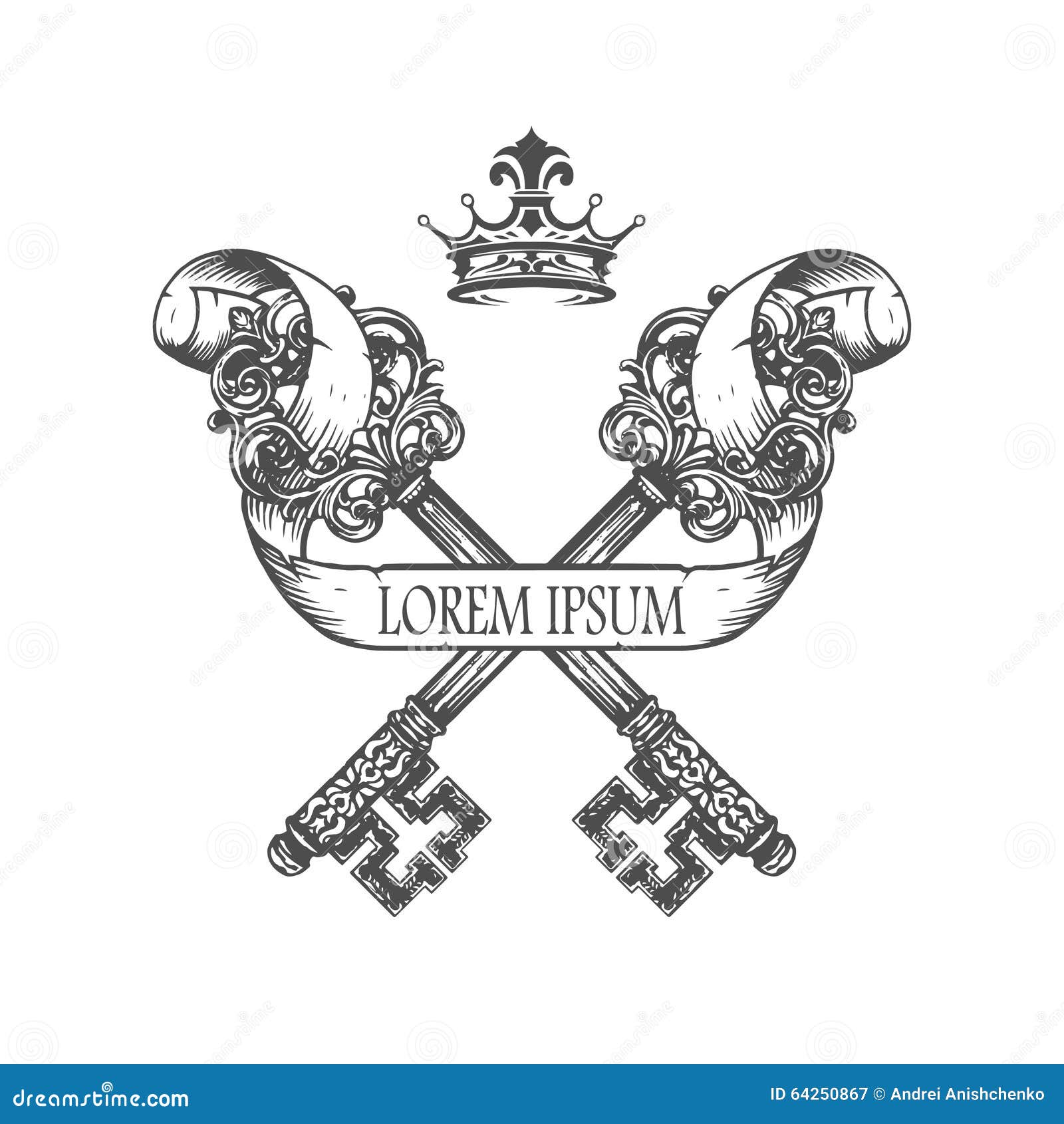 Old skeleton keys stock vector. Illustration of door - 64250867