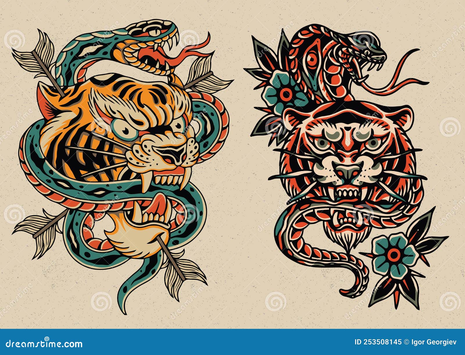 Old Skool Tatoo flash set stock vector. Illustration of eagle - 253508145