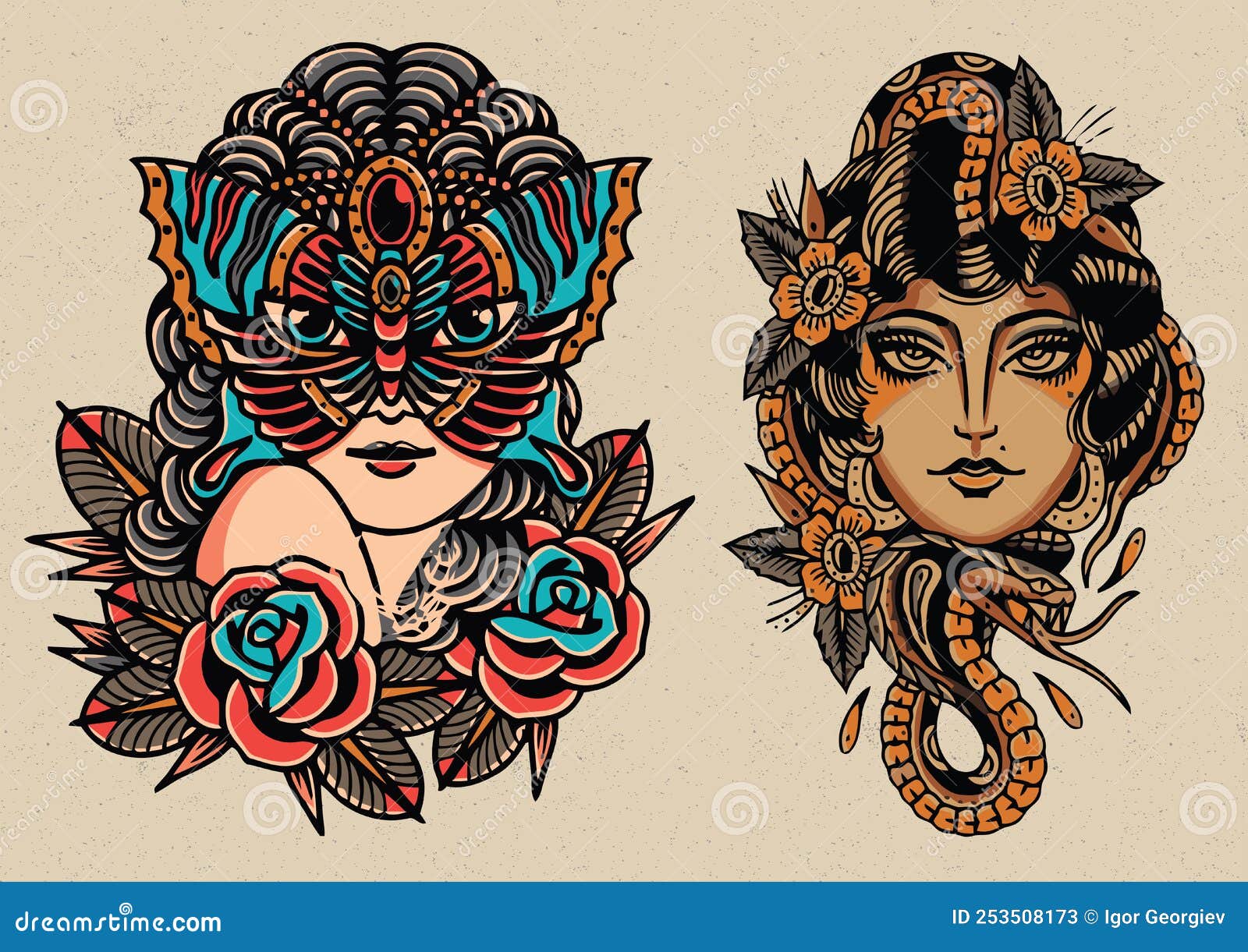 Traditional Gypsy Tattoo Flash