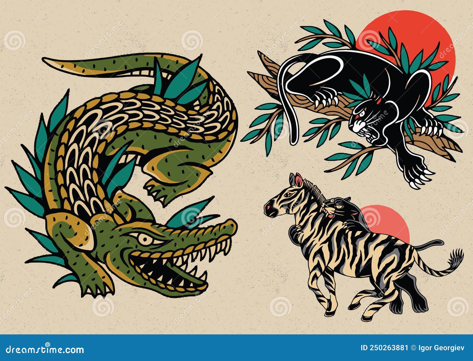 Old Skool Tatoo flash set stock vector. Illustration of graphic - 250263881