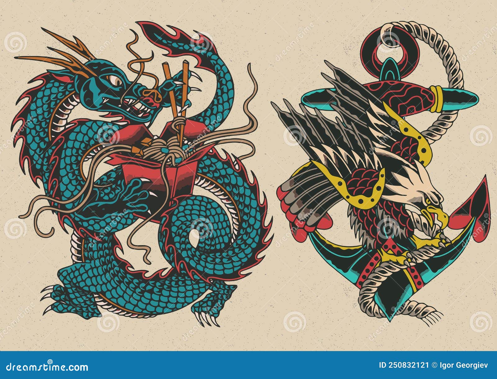 Old Skool Tatoo flash set stock vector. Illustration of death - 250832121