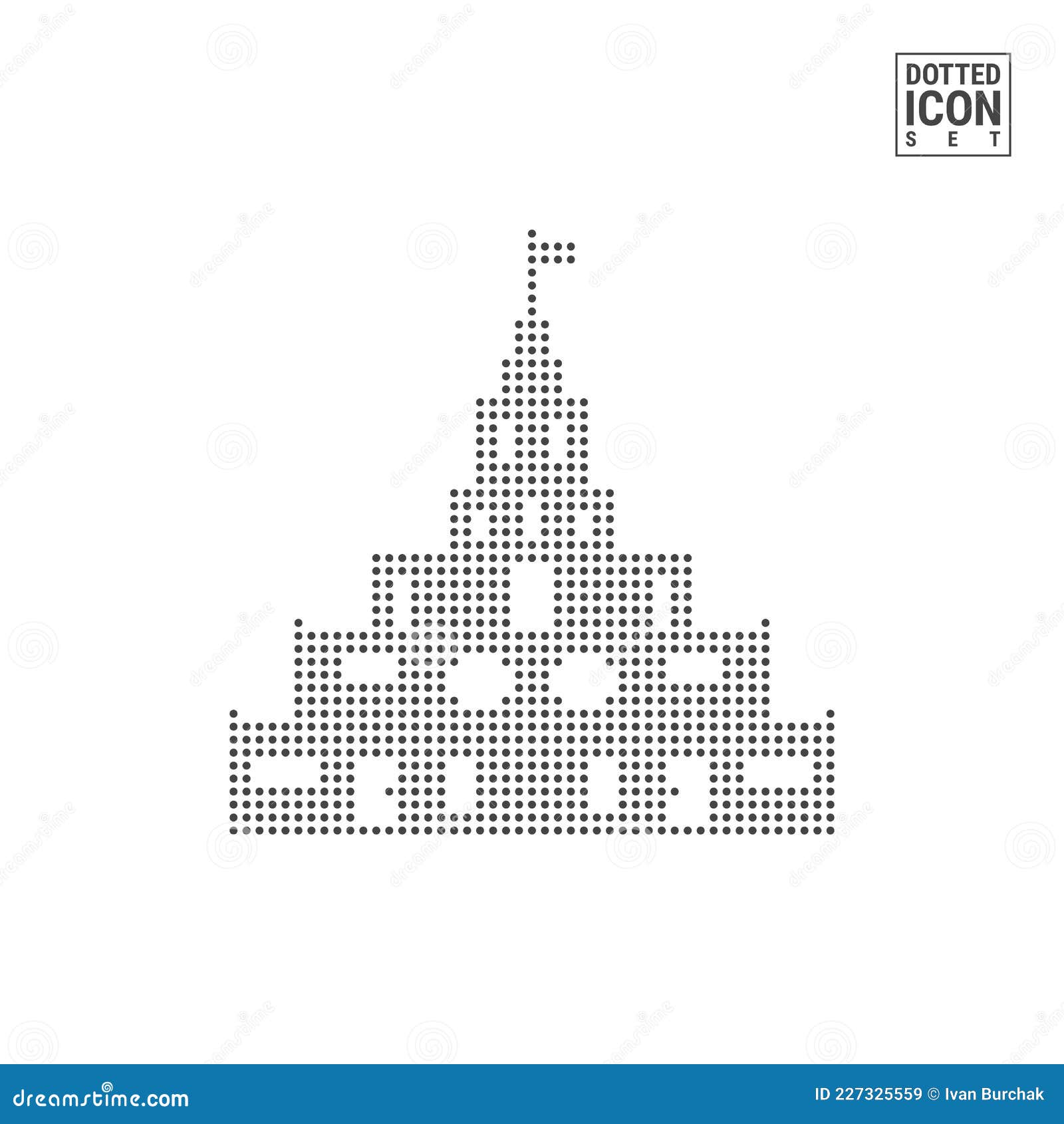 Old Skyscraper Dot Pattern Icon. Classic Skyscraper Dotted Icon ...