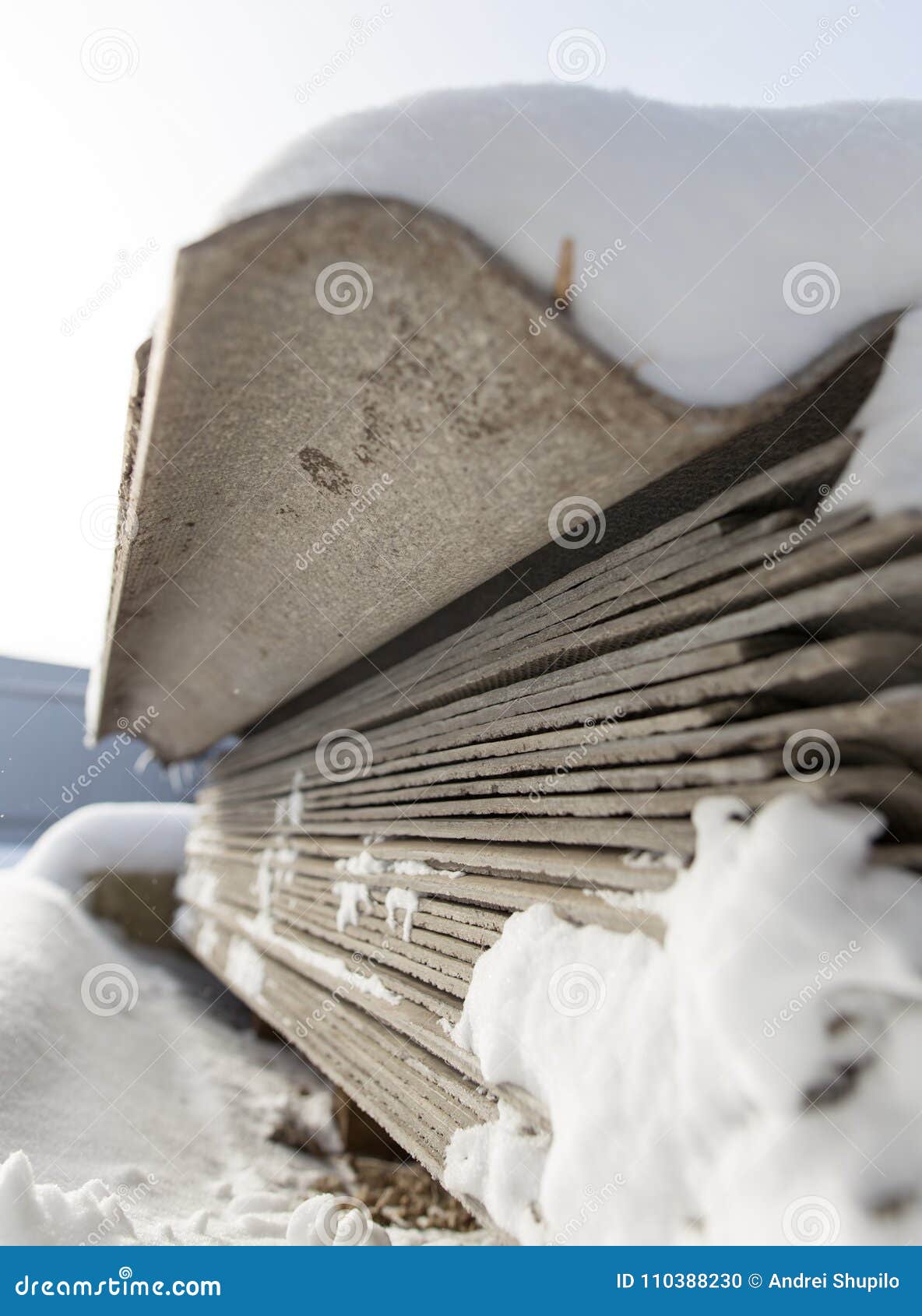 Old slate in the snow stock photo. Image of architecture - 110388230