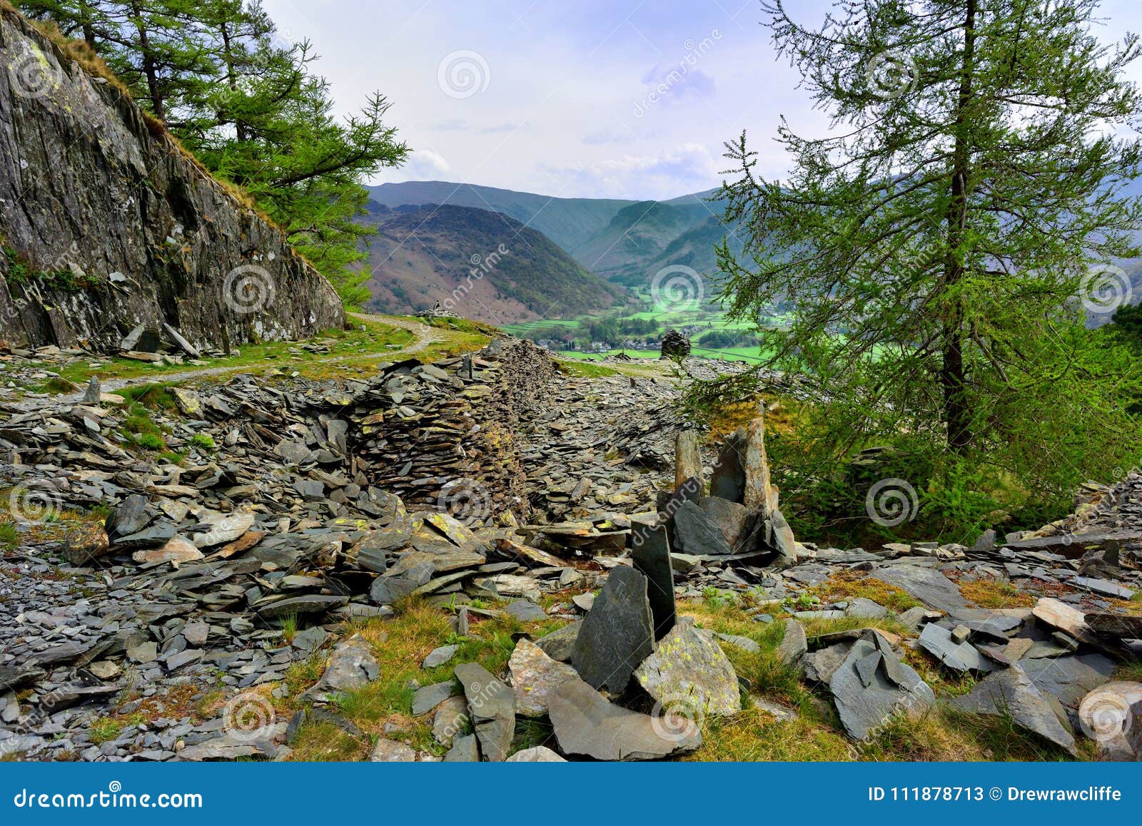 The Old Slate Workings of Castle Crag Stock Image - Image of landscape ...