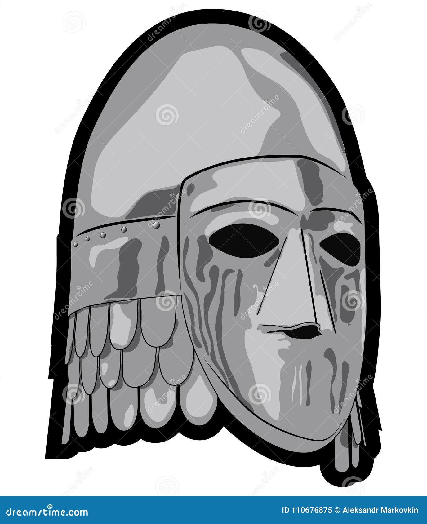 Old slavic helmet stock vector. Illustration of education - 110676875