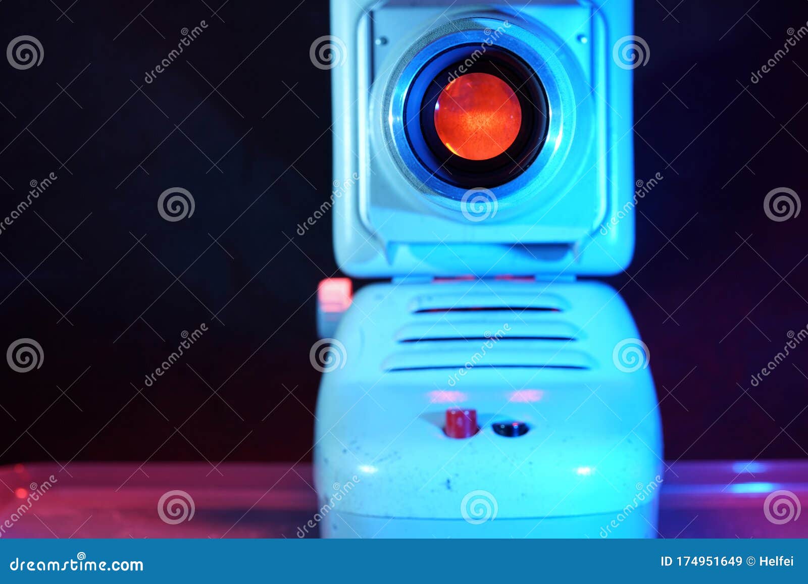 Old Slide Projector with Slide Frame Photographed in the Studio with ...