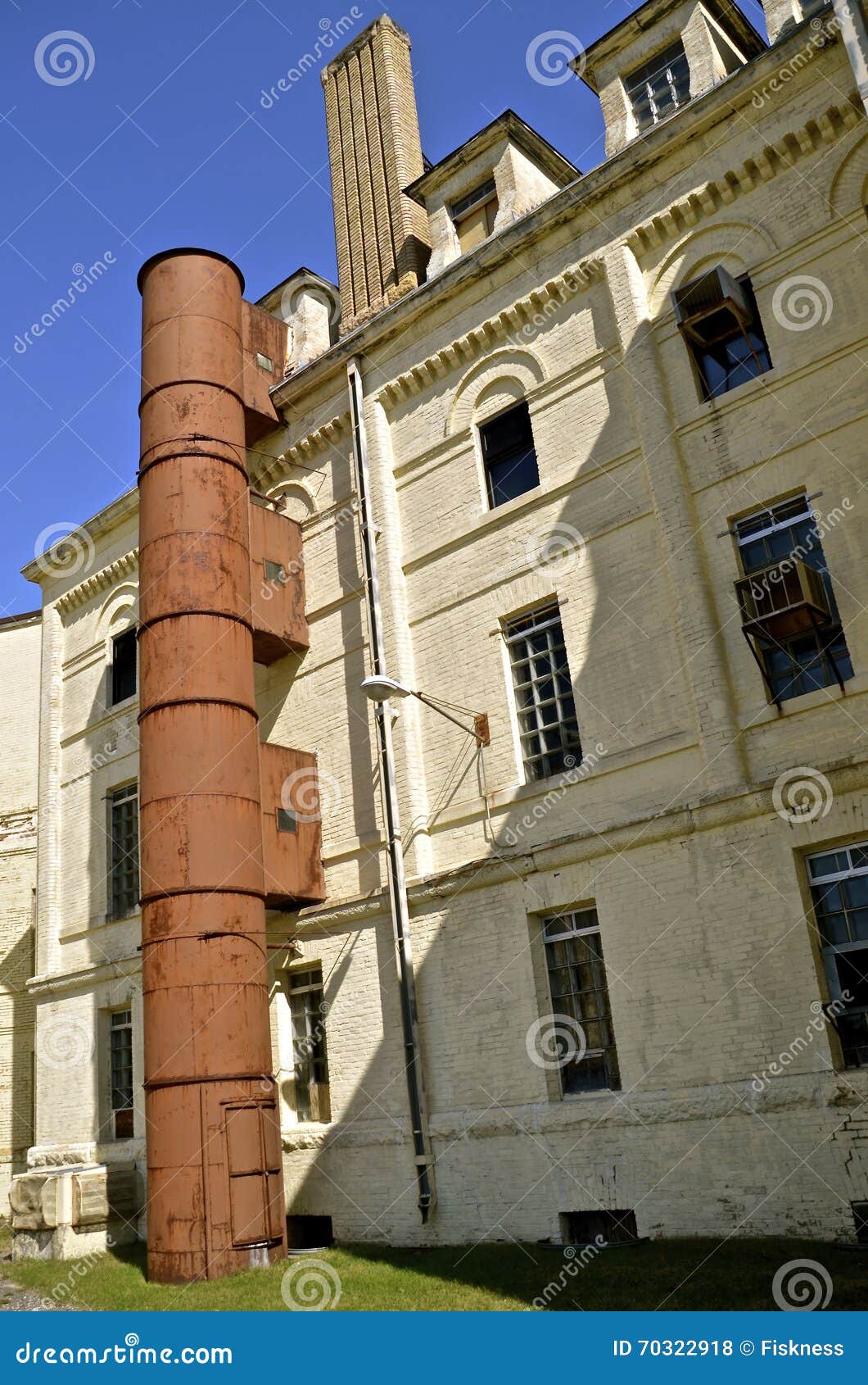 Old Sliding Fire Escape from a State Hospital Building Site Stock Photo ...