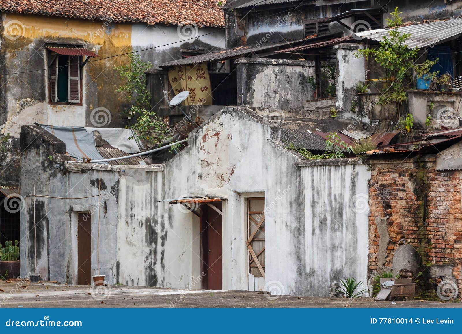 Old slum in Penang stock photo. Image of historical, background - 77810014