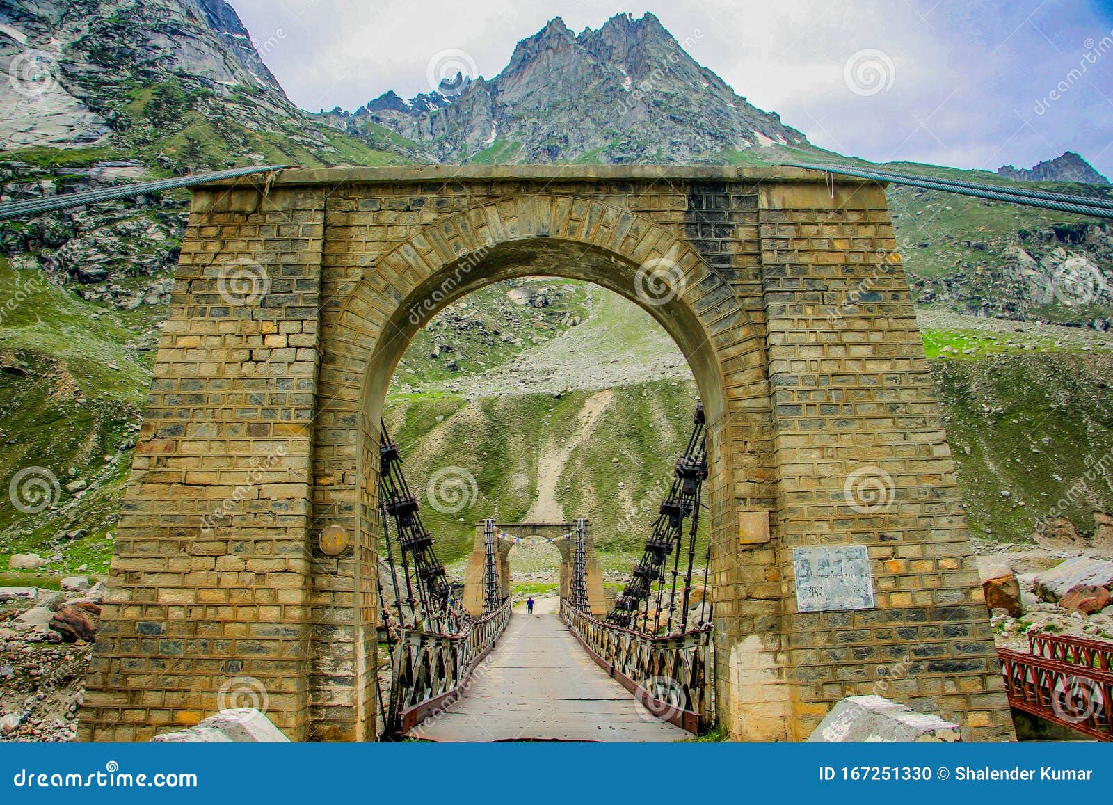 Old Small Bridge through a River in a Tropical Mountain Stock Photo ...
