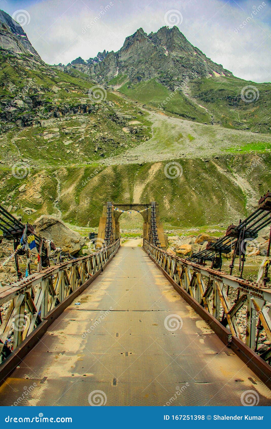 Old Small Bridge through a River in a Tropical Mountain Stock Photo ...