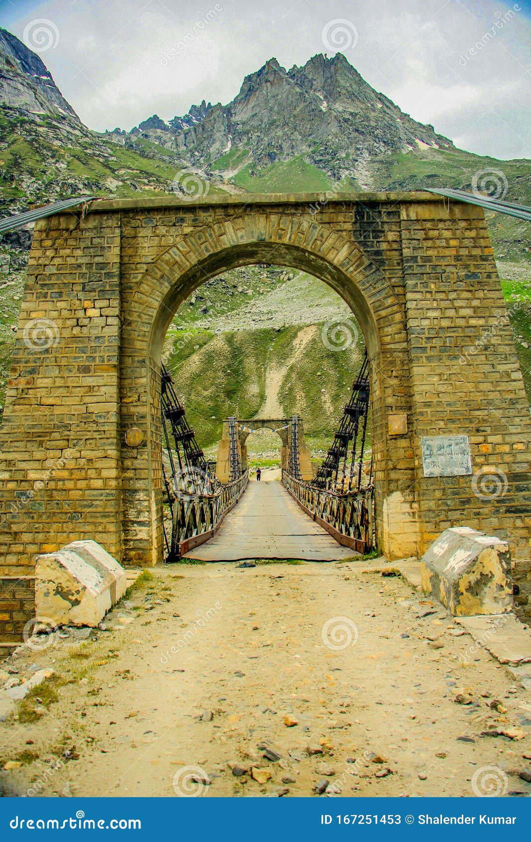 Old Small Bridge through a River in a Tropical Mountain Stock Image ...