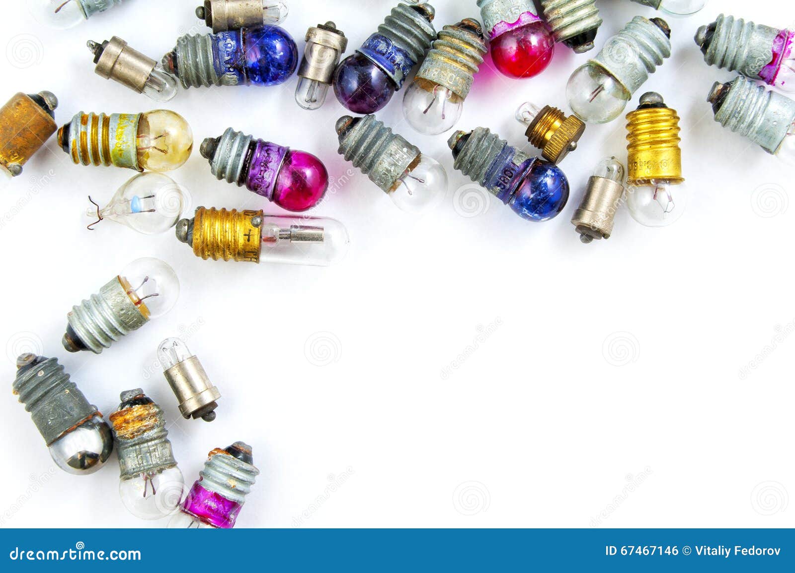 Old Small Colored Light Bulbs White Background Stock Photos - Free ...