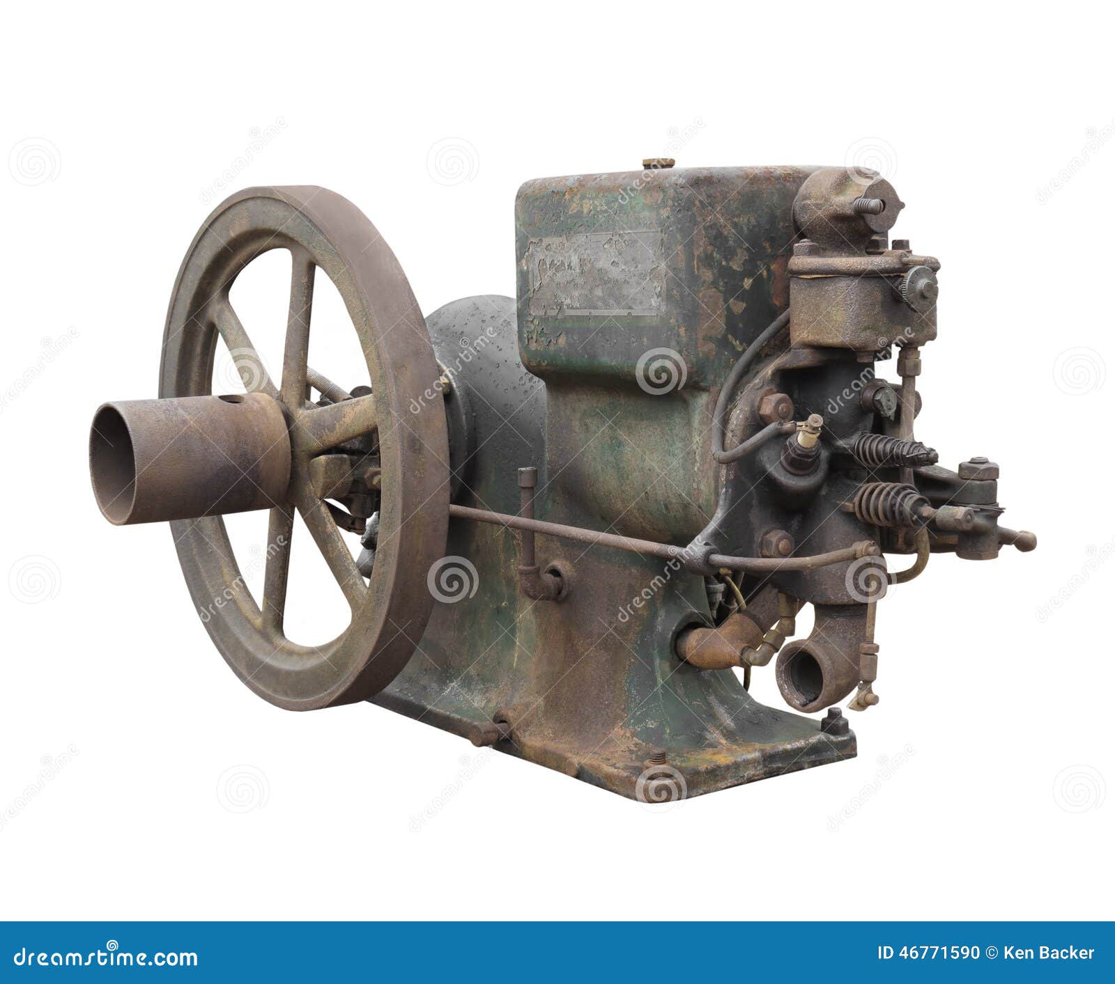 Old Small Gasoline Engine Isolated. Stock Photo - Image of machines ...