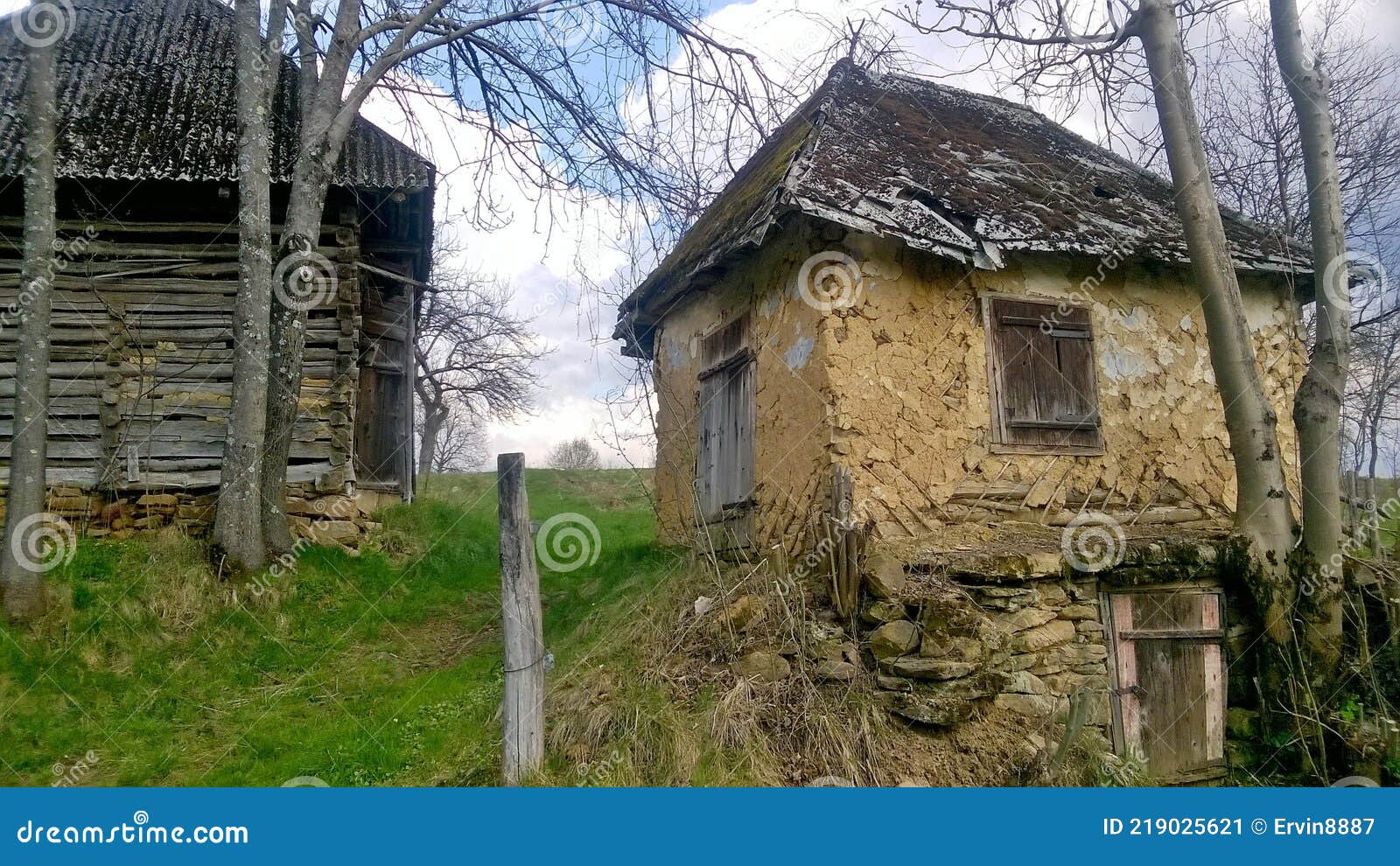 Old small house stock image. Image of reconstruction - 219025621