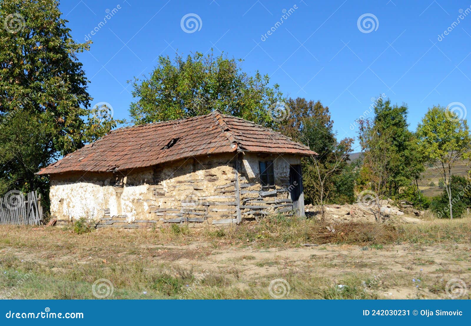 Old small ruined house stock image. Image of grass, house - 242030231