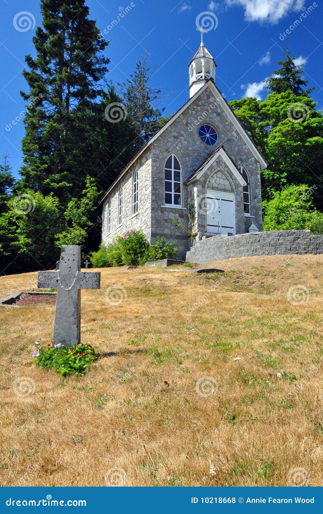 An old, small stone church stock photo. Image of columbia - 10218668
