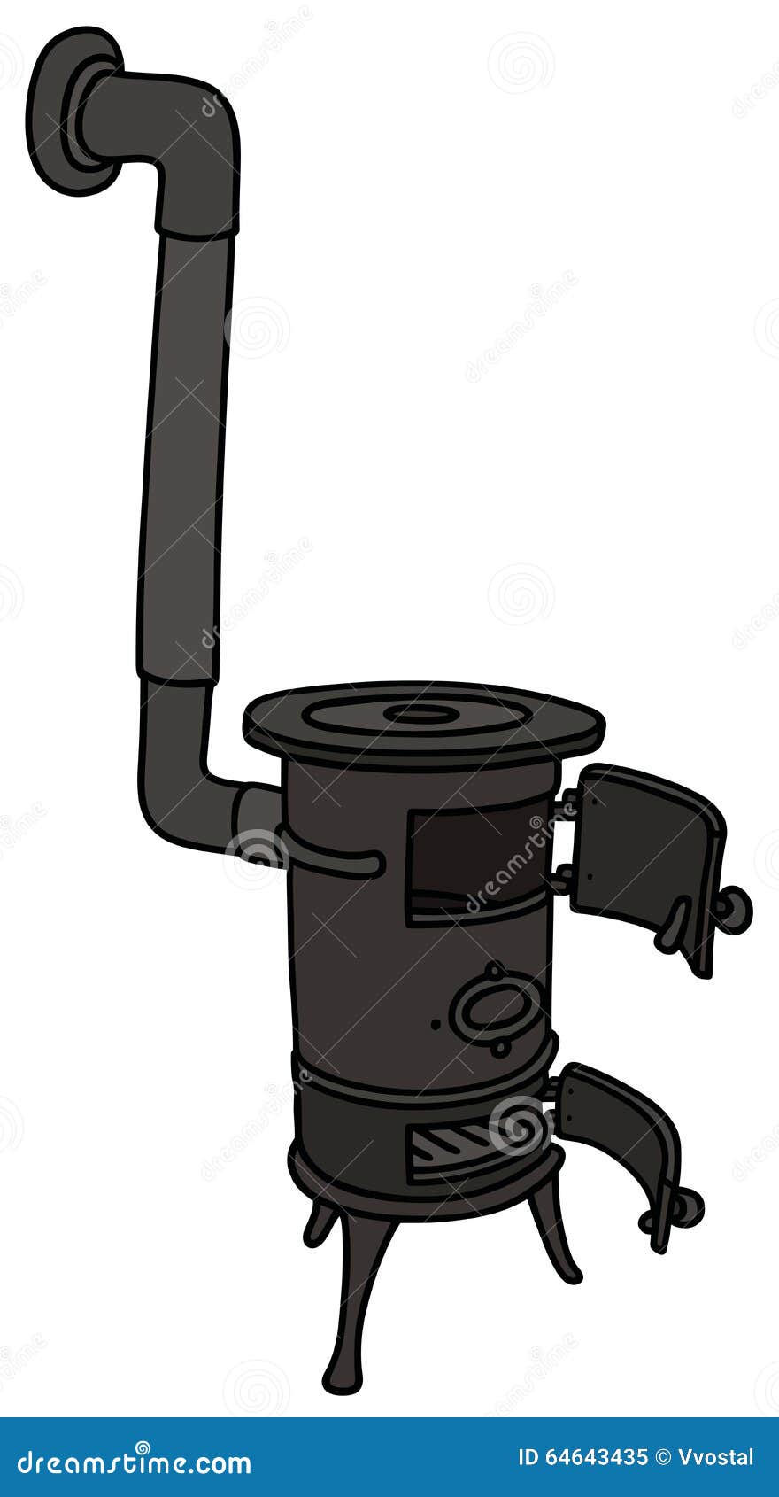 Old small stove stock vector. Illustration of shaft, wood - 64643435