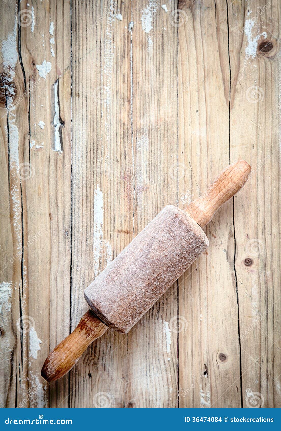 Old Small Wooden Rolling Pin Stock Photo - Image of chic, culinary ...
