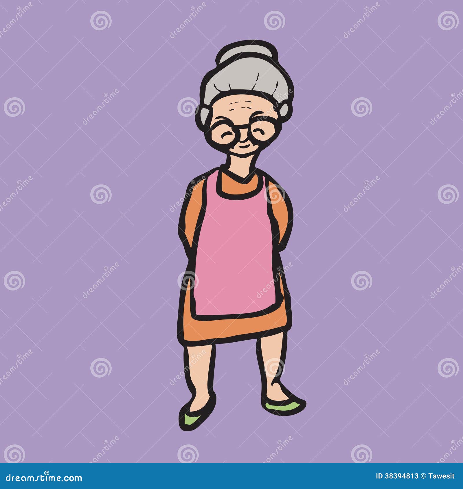 Old smiley woman stock illustration. Illustration of cute - 38394813