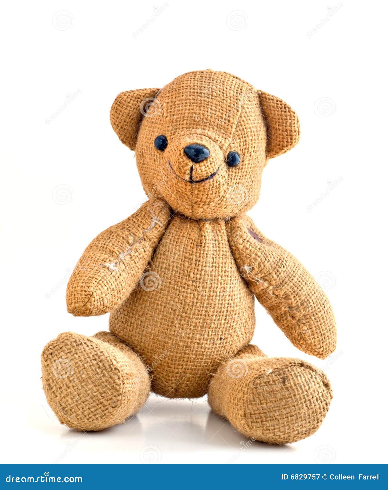 Old Smiling Burlap Teddy Bear Stock Image - Image of nostalgia, smiling ...