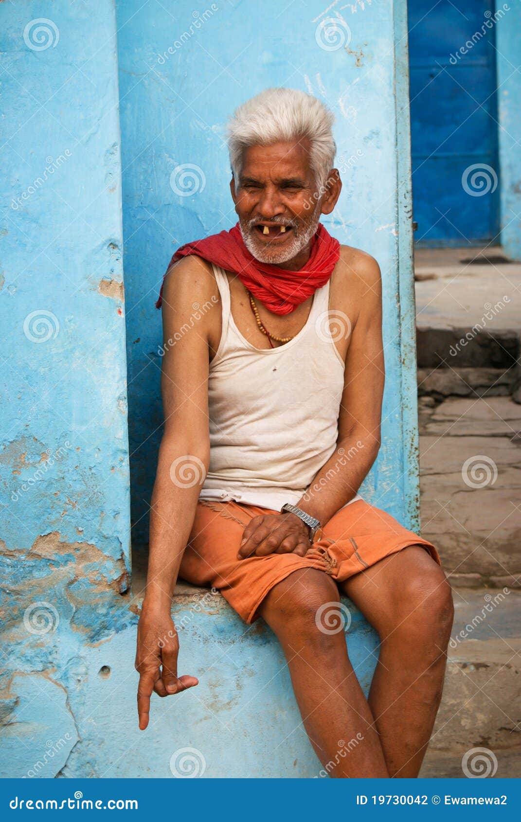 Old Smiling Gap Toothed Man In India Editorial Photography Image Of