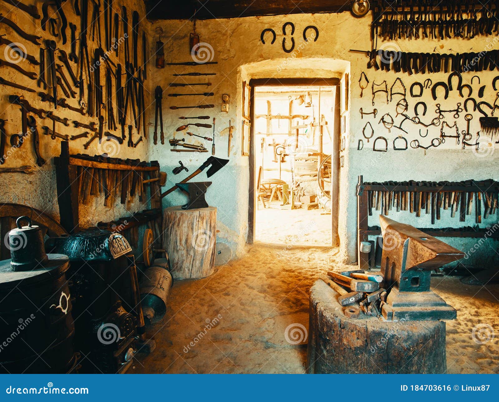 Old Smithy Workshop Interior Stock Photo - Image of oast, craftsman ...