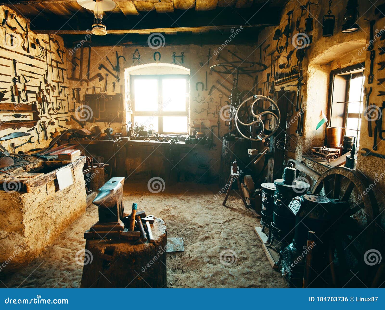 Old Smithy Workshop Interior Stock Photo - Image of craftsman, factory ...