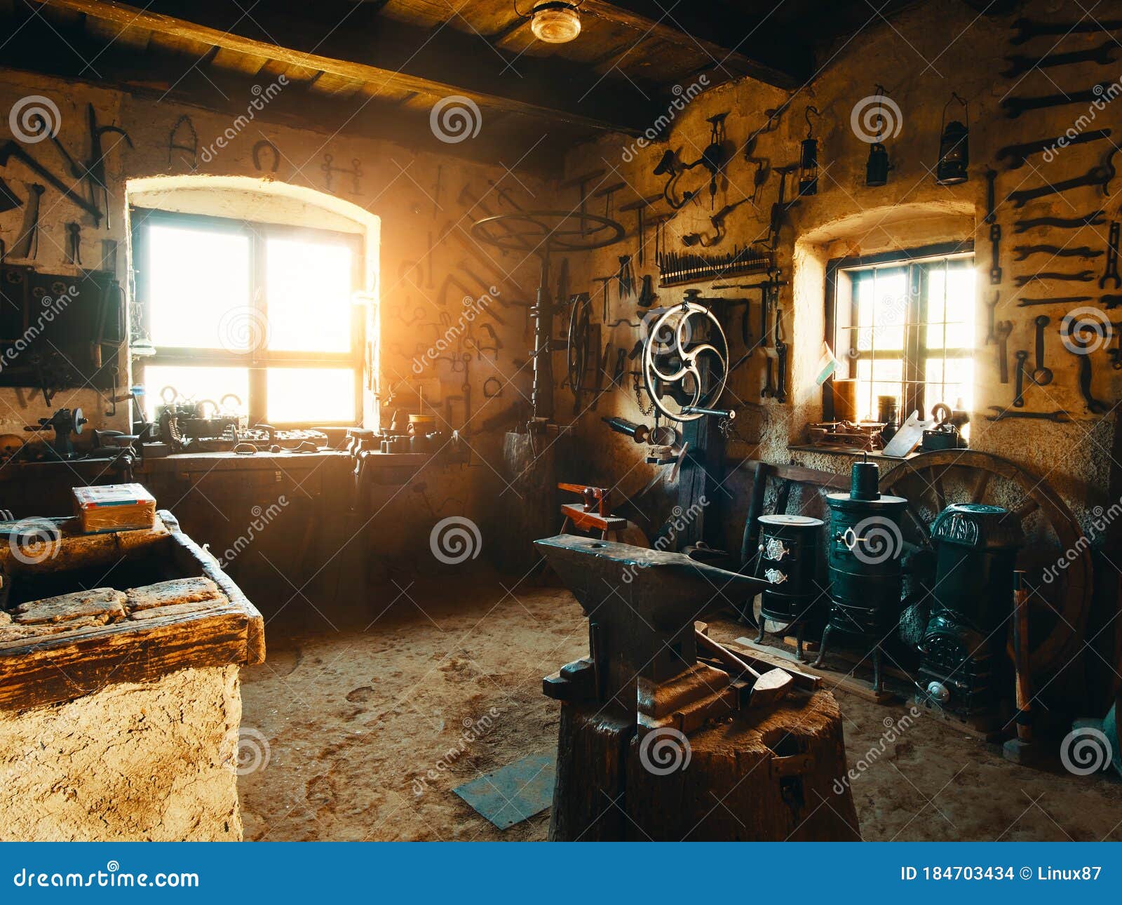 Old Smithy Workshop Interior Stock Photo - Image of dust, house: 184703434