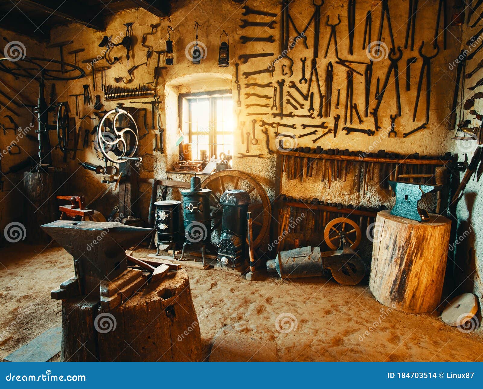 Old Smithy Workshop Interior Stock Photo - Image of dust, craftsman ...