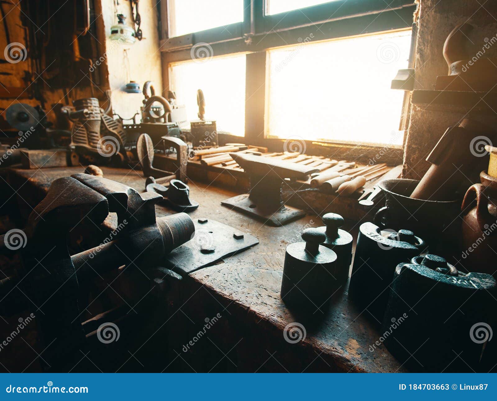 Old Smithy Workshop Interior Stock Image - Image of metal, factory ...