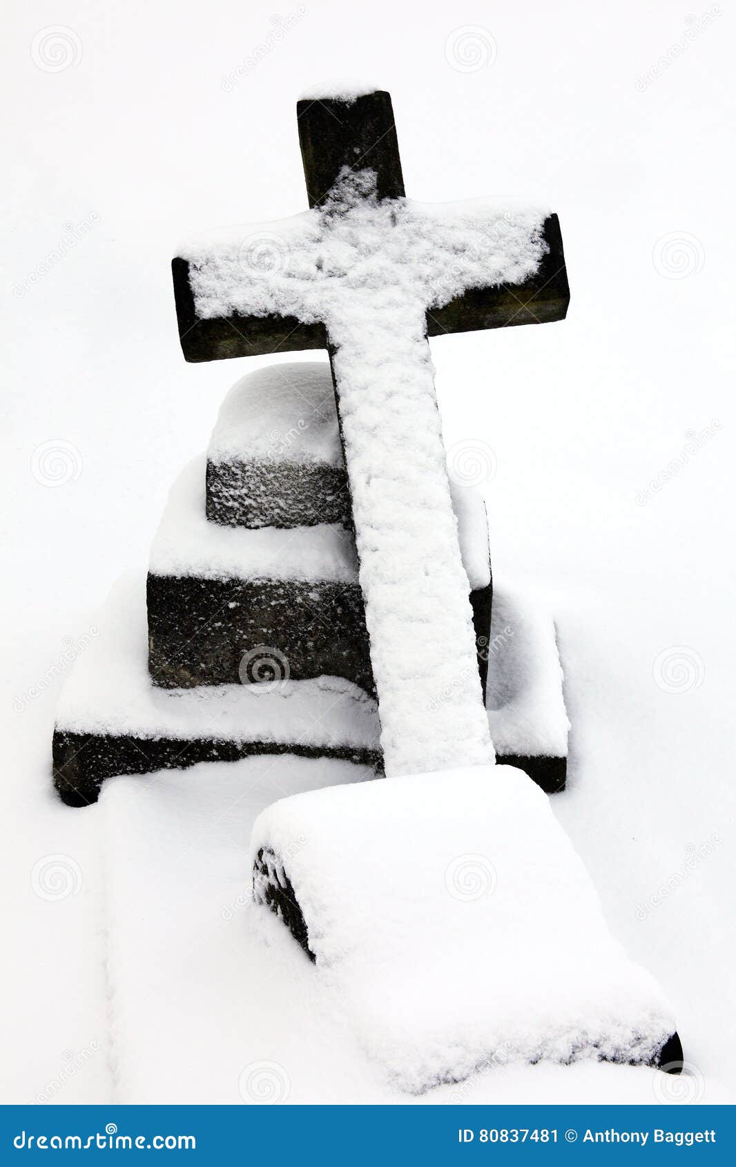 Old snow covered cross stock image. Image of good, friday - 80837481