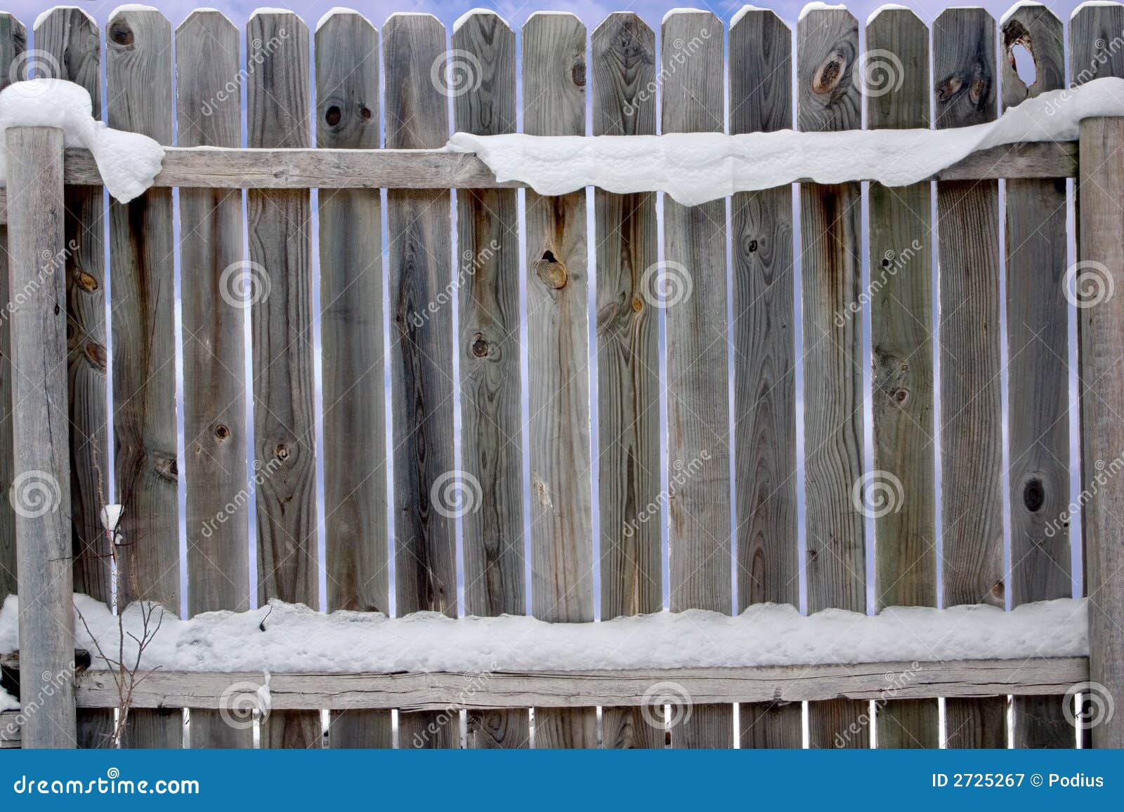 Old Snowy Fence stock image. Image of background, weathered - 2725267