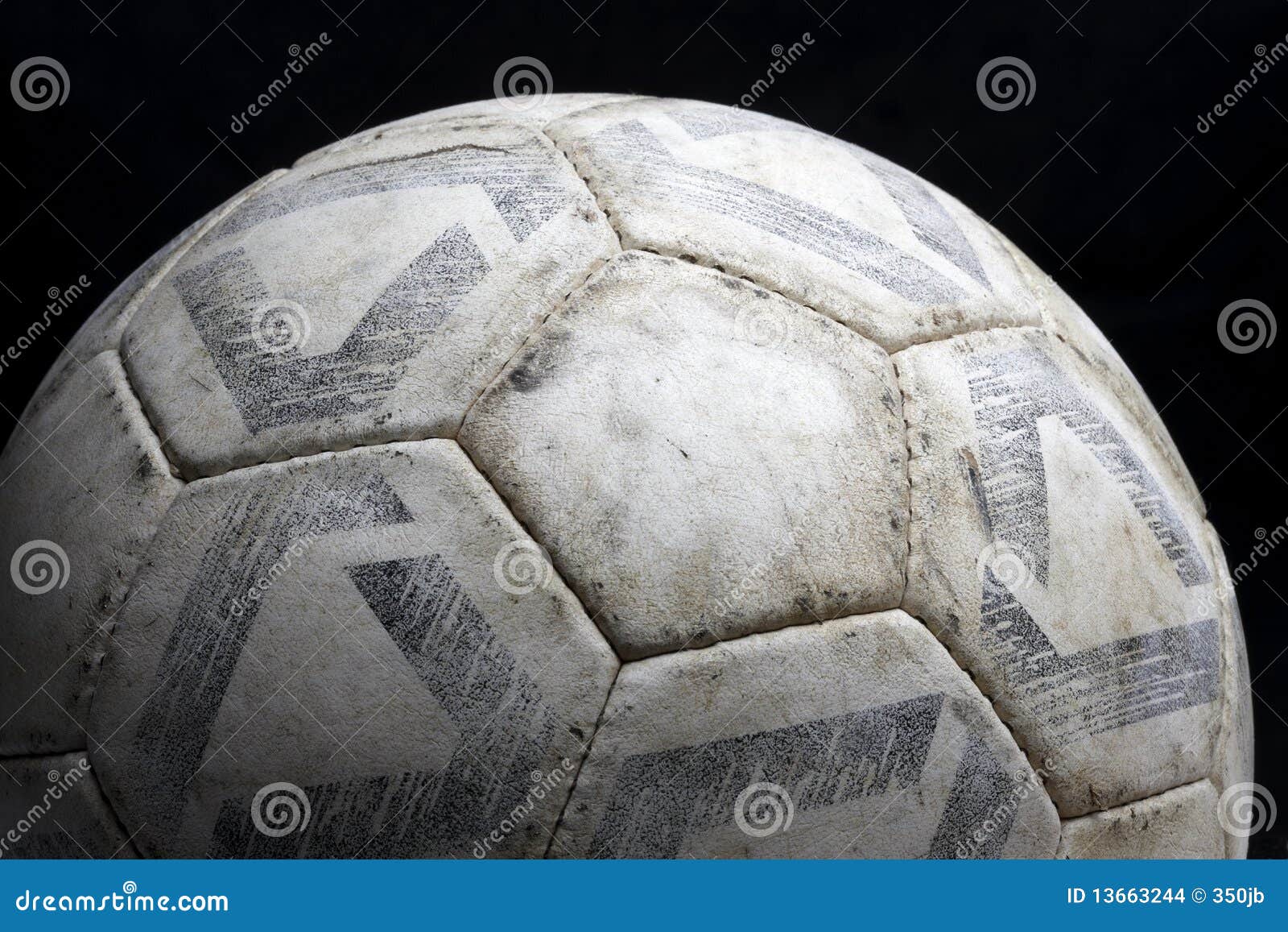 Old soccer ball stock photo. Image of soccer, leather - 13663244